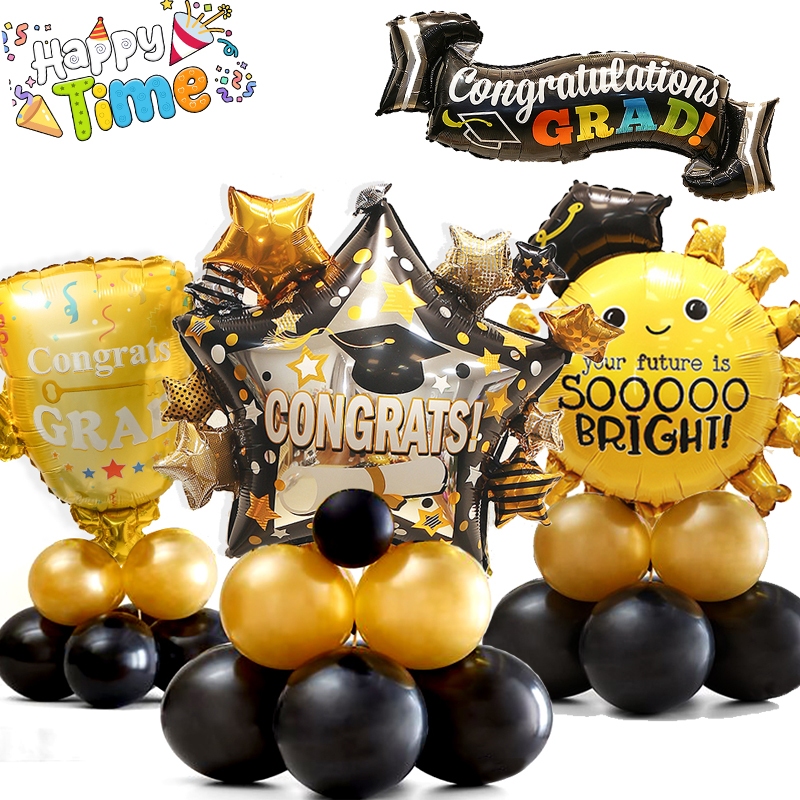 Party Decoration Balloon Stand Set For Graduation Backdrop Design Idea ...
