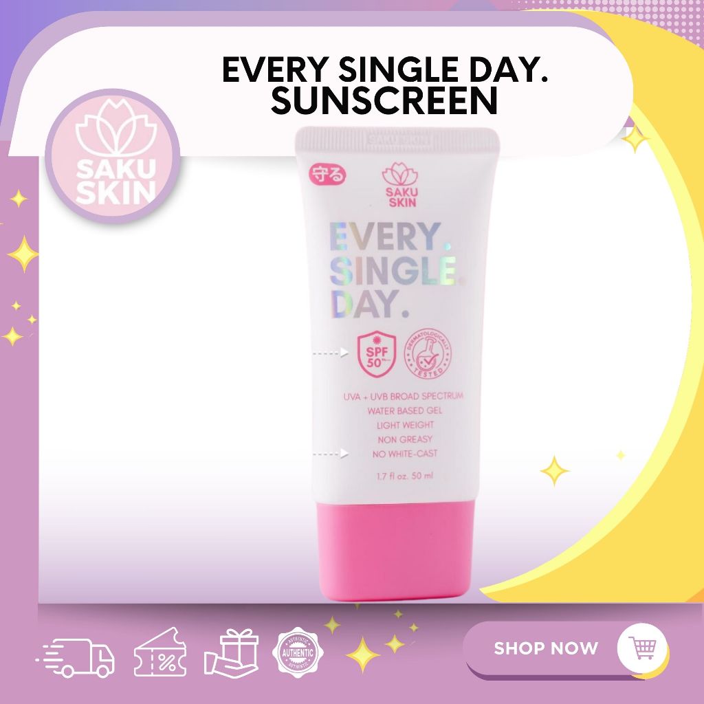 SAKU SKIN Every Single Day SUNSCREEN SPF 50pa+++ 50ml | Shopee Malaysia