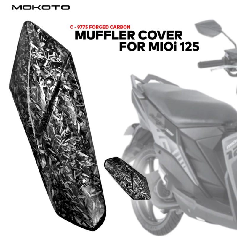 YAMAHA MIO I 125 M3 FORGED CARBON MUFFLER HEATGUARD COVER FOR YAMAHA ...
