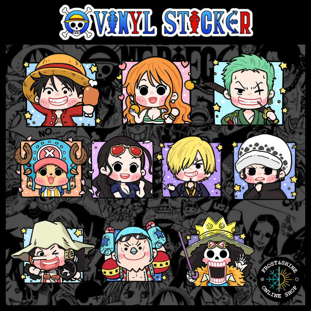 One Piece Anime Chibi Vinyl Stickers for Tumbler, Laptop etc | Shopee ...
