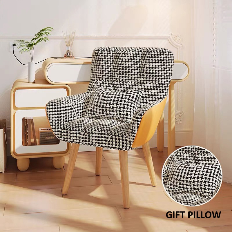 Vanity Chair Nordic Chair Solid Wood Chair Rotatable Computer Chair ...