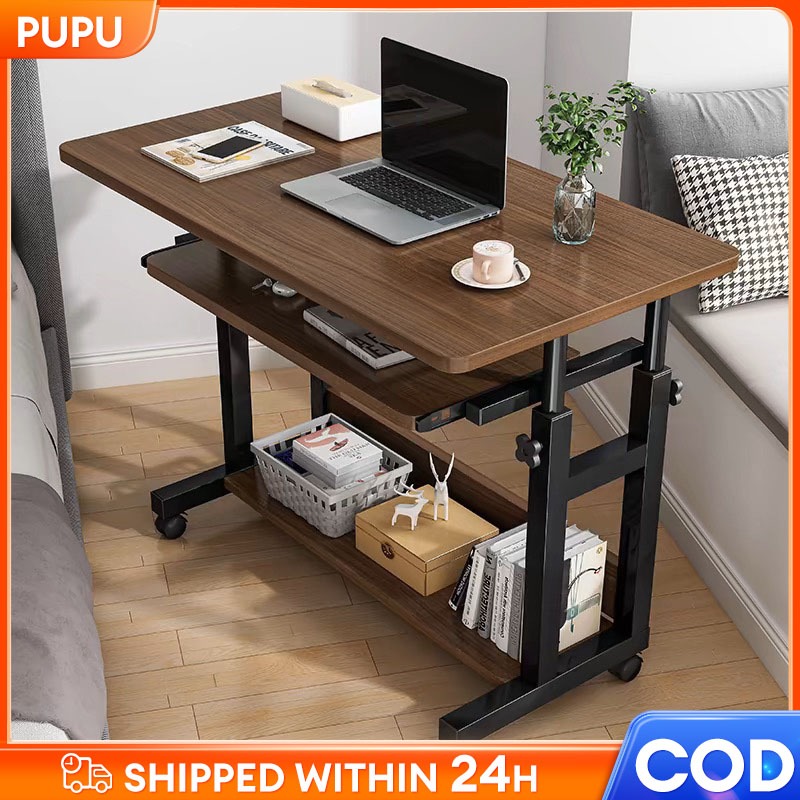 60/80cm Bedside Table Computer Desk Adjustable Desk Bedside Table Study ...