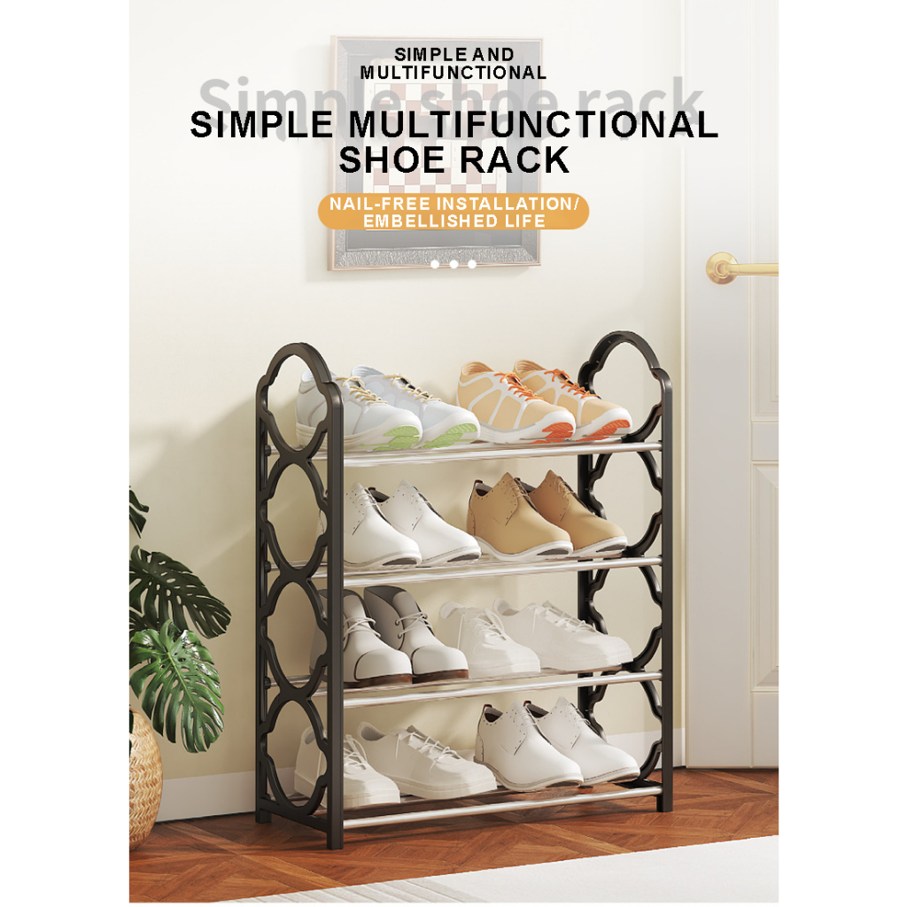 4 layer 5 Layer Simple Multi Shoe Rack Stainless Steel Easy Assemble ...