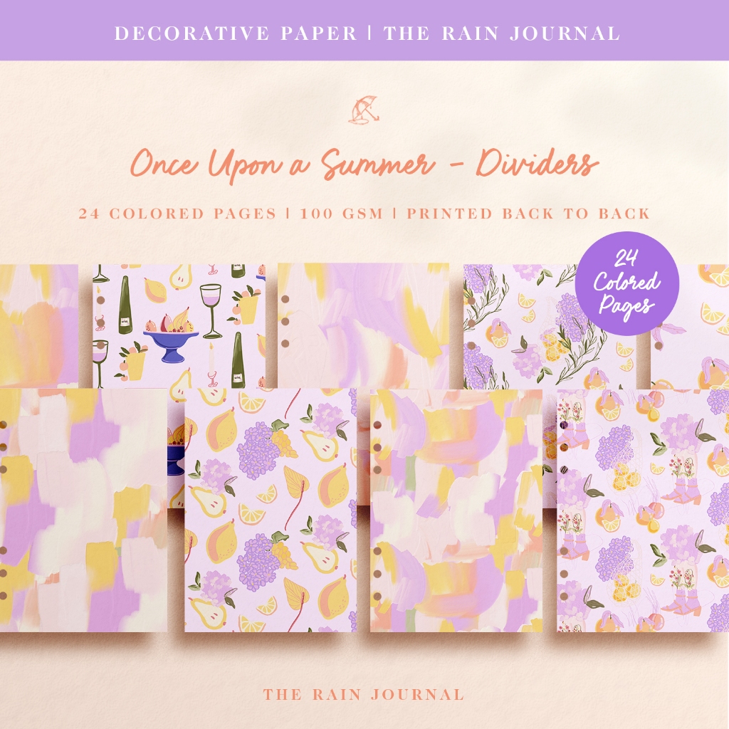 24 Sheets Divider Set - Once Upon a Summer Divider Decorative Paper ...