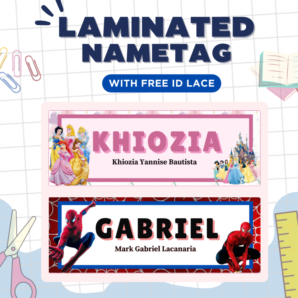 LAMINATED Name Tag with FREE Id Lace | Shopee Malaysia