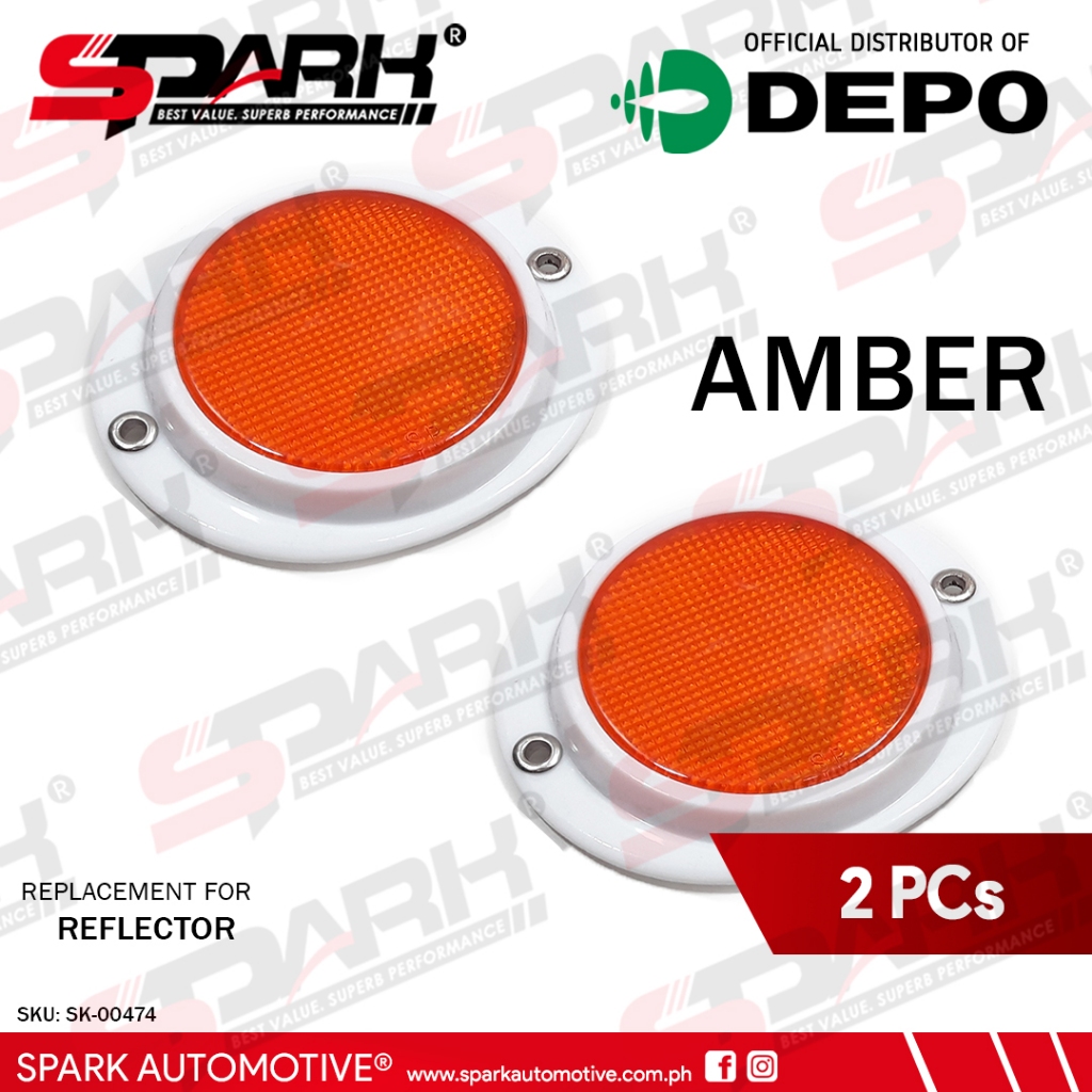 (2 PCS) Universal Round Rear Reflector Safety Reflector for Car Truck ...