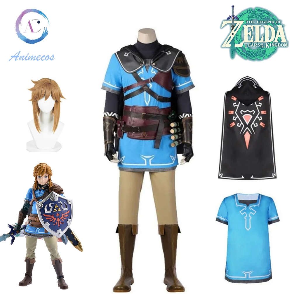 Link Cosplay Costume Tears of the Kingdom Link Uniform Blue Outfits ...
