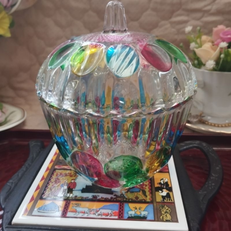 Showa retro glass candy pot or sugar sugar | Shopee Malaysia