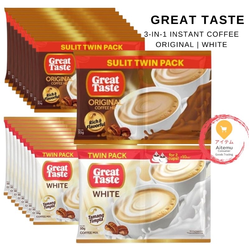 GREAT TASTE 3-IN-1 INSTANT COFFEE TWIN PACK 33g | WHITE 50g (10SACHETS ...