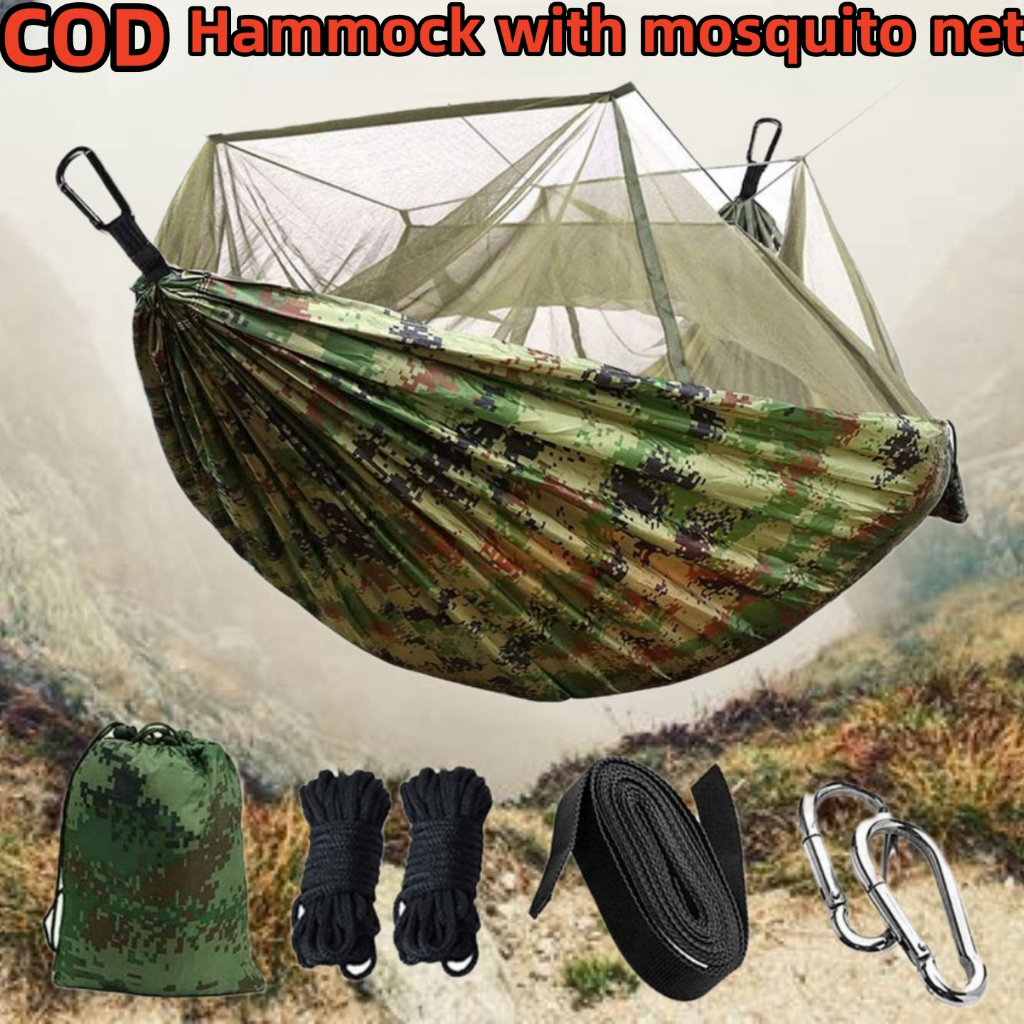 Outdoor Duyan camping hammock with mosquito net hiking army portable ...