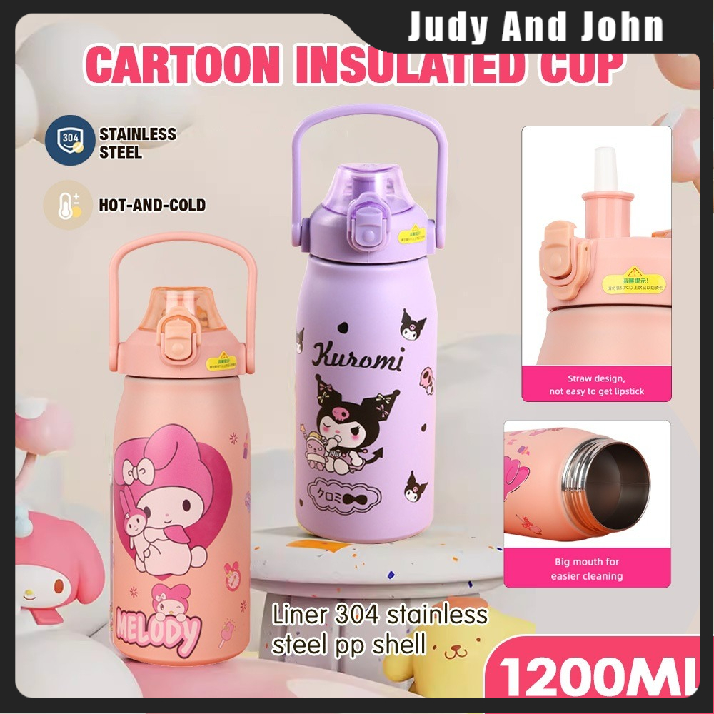 900ML-1200ML Sanrio Kuromi Stainless Steel Insulated Vacuum Flask Cartoon Water Bottle | Shopee ...