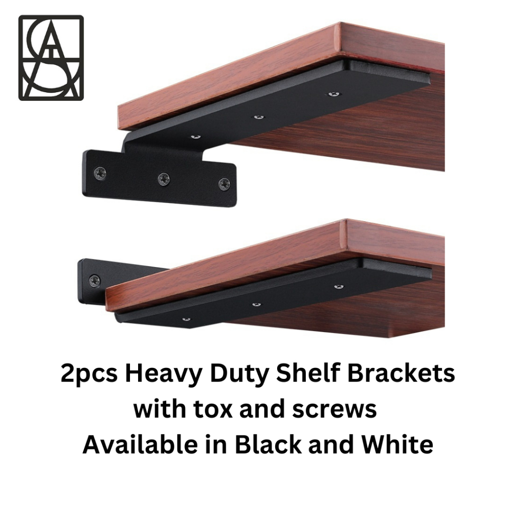 2pcs Steel Heavy Duty Conceal Floating Wall Shelf Bracket Support Screw ...