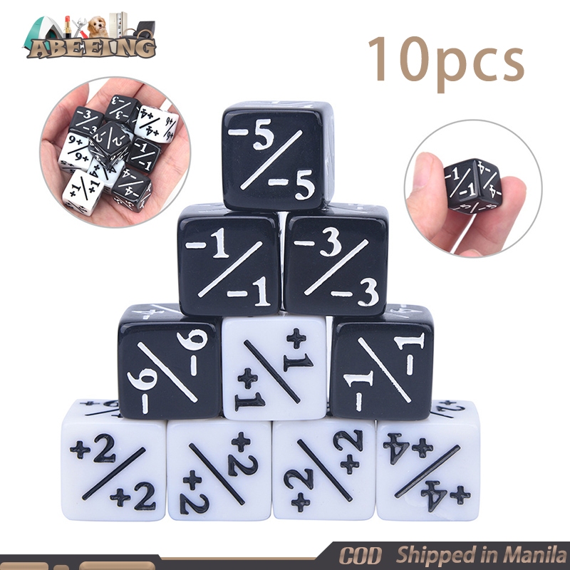 10Pcs Dice Counters Token Dice Loyalty Dice Plus (+) / Minus (-) Dice ...