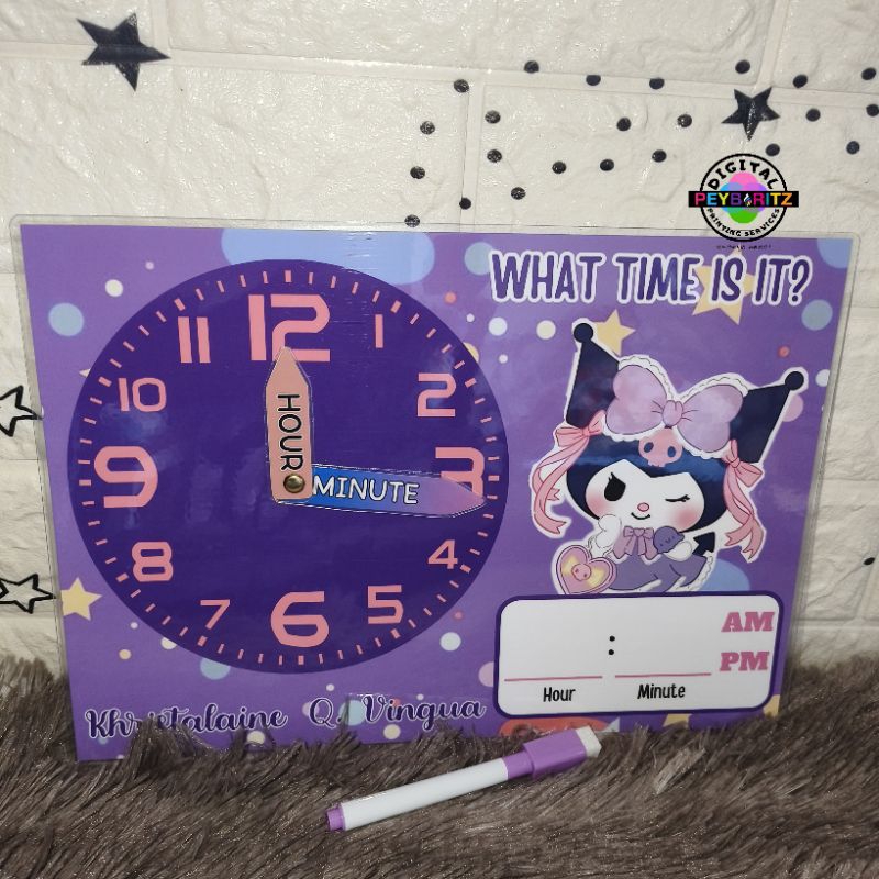 TELLING TIME LAMINATED WRITE AND ERASE CLOCK EDUCATIONAL ACTIVITY FOR ...