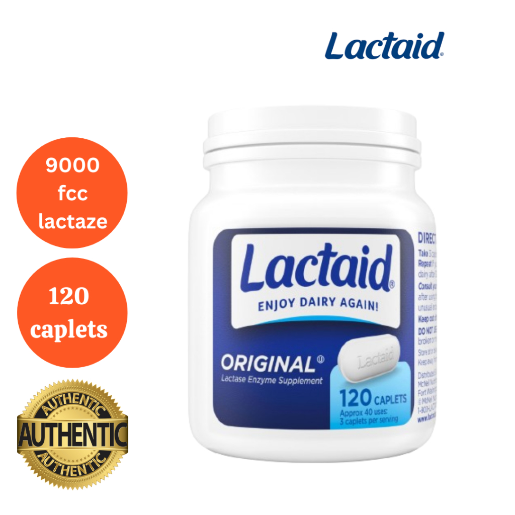 LACTAID STRENGTH LACTOSE INTOLERANCE RELIEF CAPLETS WITH NATURAL ENZYME ...