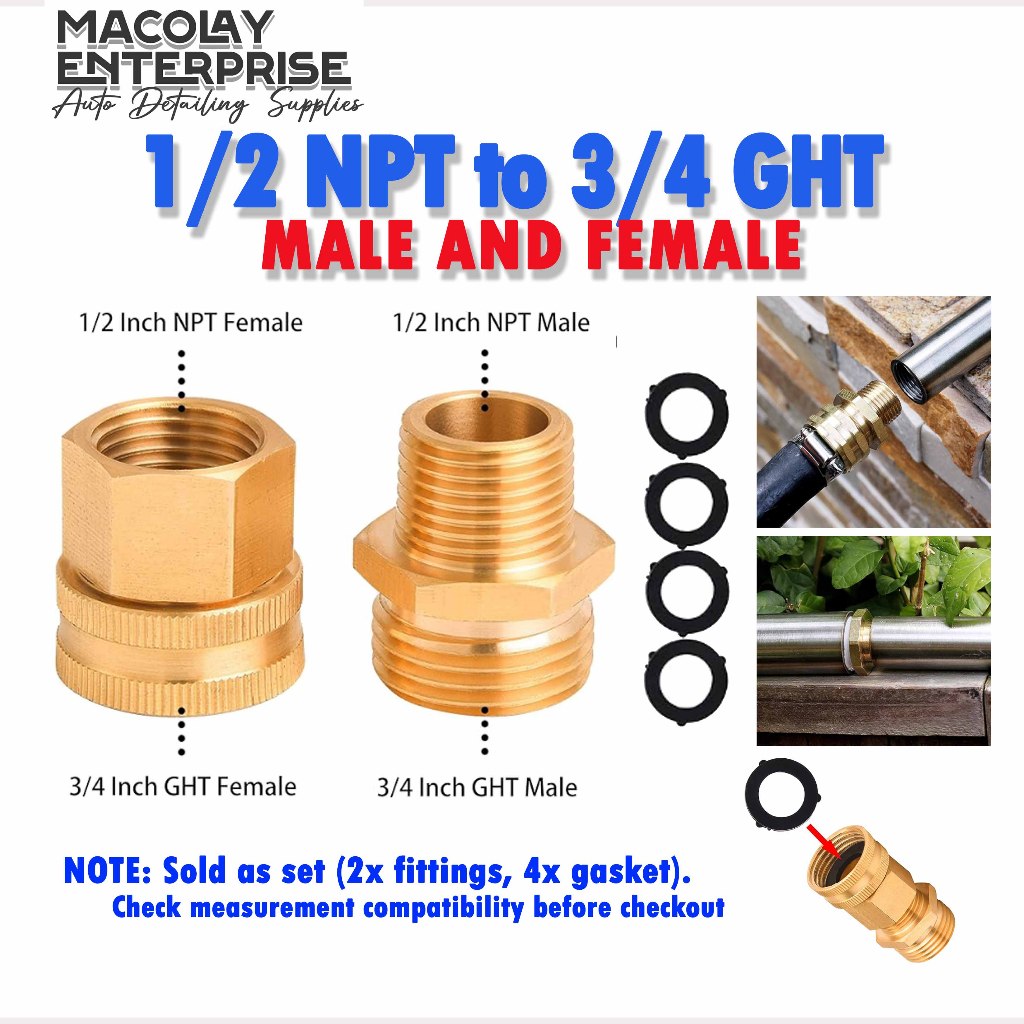 F33 1/2 NPT andF33 1/2 NPT and 3/4 GHT Conversion Fittings sold per set ...