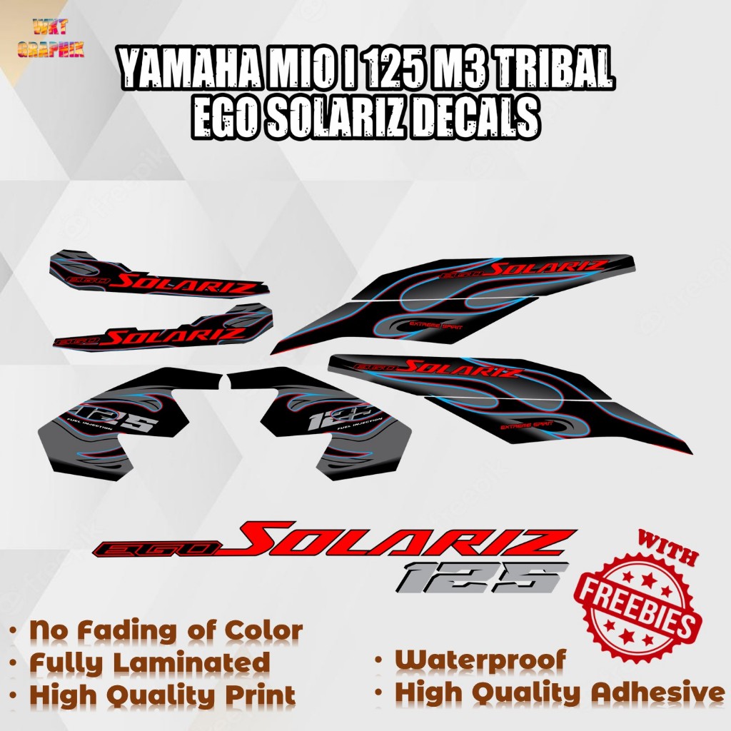 YAMAHA MIO i 125 M3 TRIBAL EGO SOLARIZ DECALS (WATERPROOF, LAMINATED ...