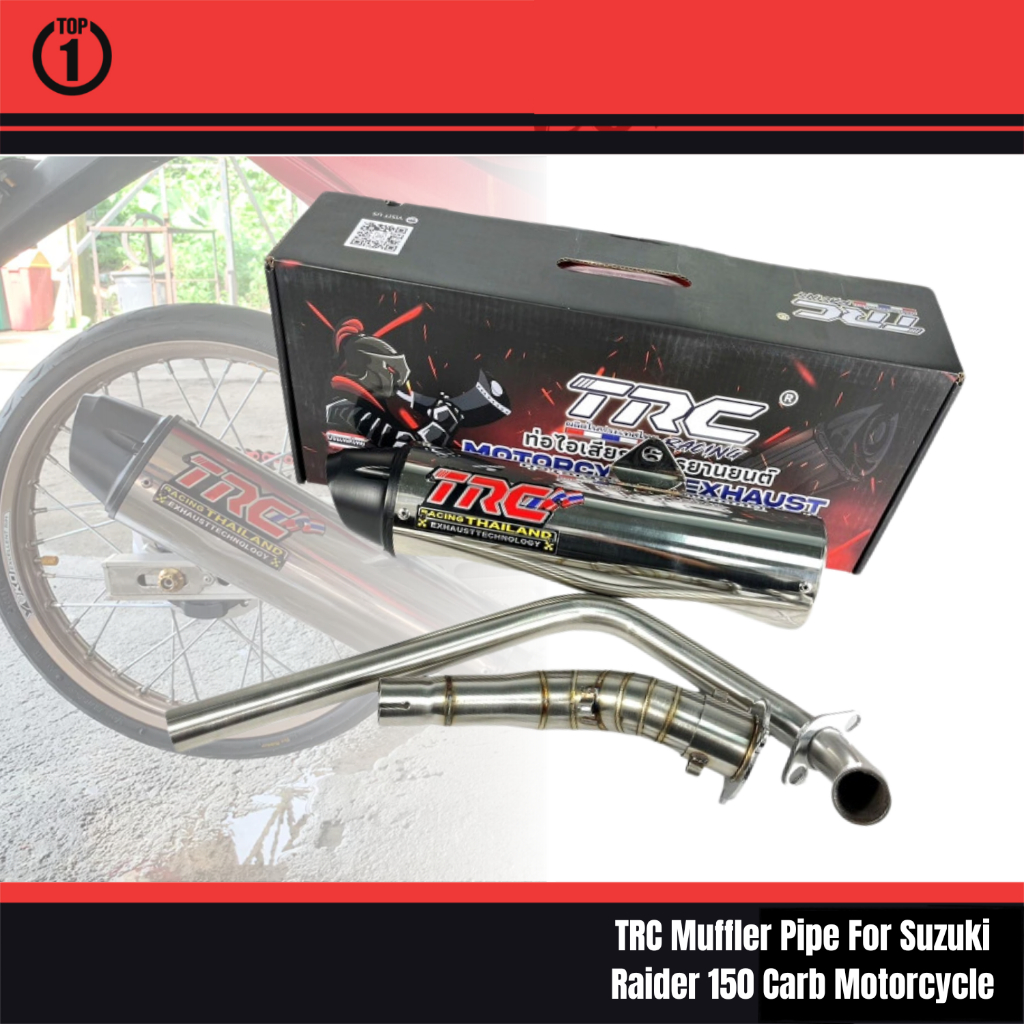 Top1 Racing TRC Muffler Pipe For Suzuki Raider 150 Carb Motorcycle ...