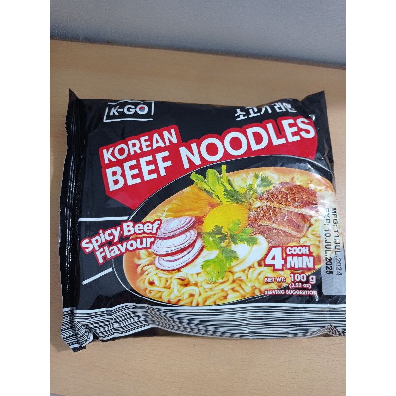 Korean Spicy Beef Noodles 100g, spicy beef flavour, 4 minute cook ...