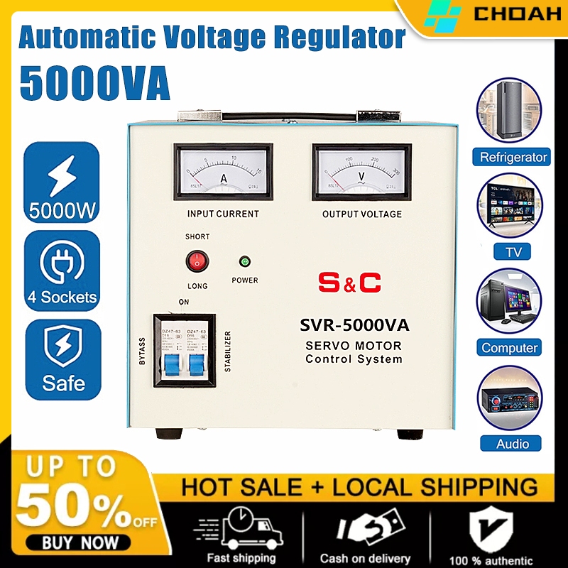 5000VA AVR 50/60Hz Automatic Voltage Regulator 5000VA Servo Motor Type ...