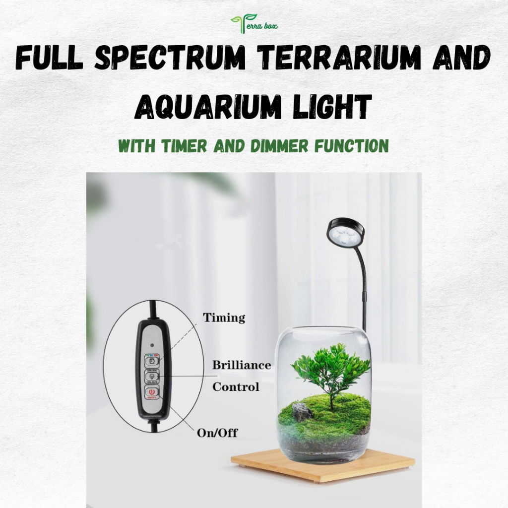 FULL SPECTRUM TERRARIUM AND AQUARIUM LIGHT WITH TIMER AND DIMMER ...