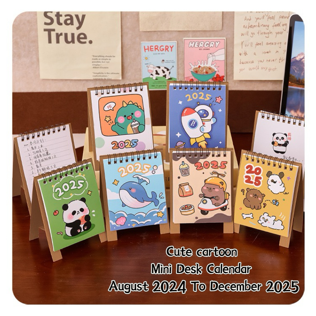 2025 Cute Cartoon Desk Calendar Table Planner Mini Portable Pocket ...