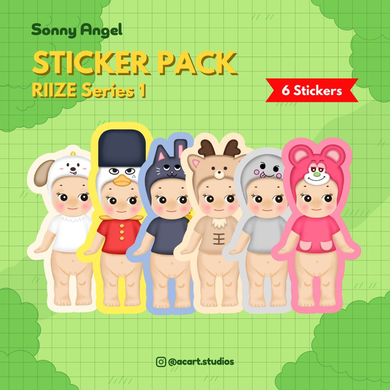 RIIZE Sonny Angel Stickers (Shotaro, Eunseok, Sungchan, Wonbin, Sohee ...