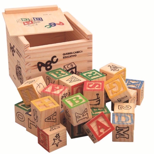 Toddler ABC Wooden Building Blocks Wooden Alphabet Building Blocks ...
