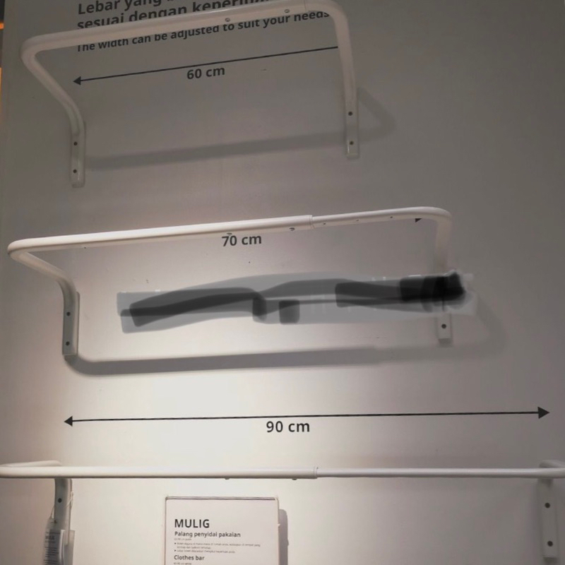 MULIG Clothes bar, white, 60-90cm | Shopee Malaysia
