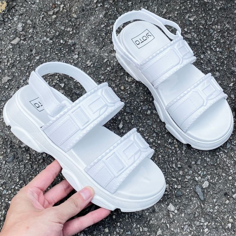 【LaLa】Ankle Strap Lock Casual Rubber Made High Sandals for Women (Add ...