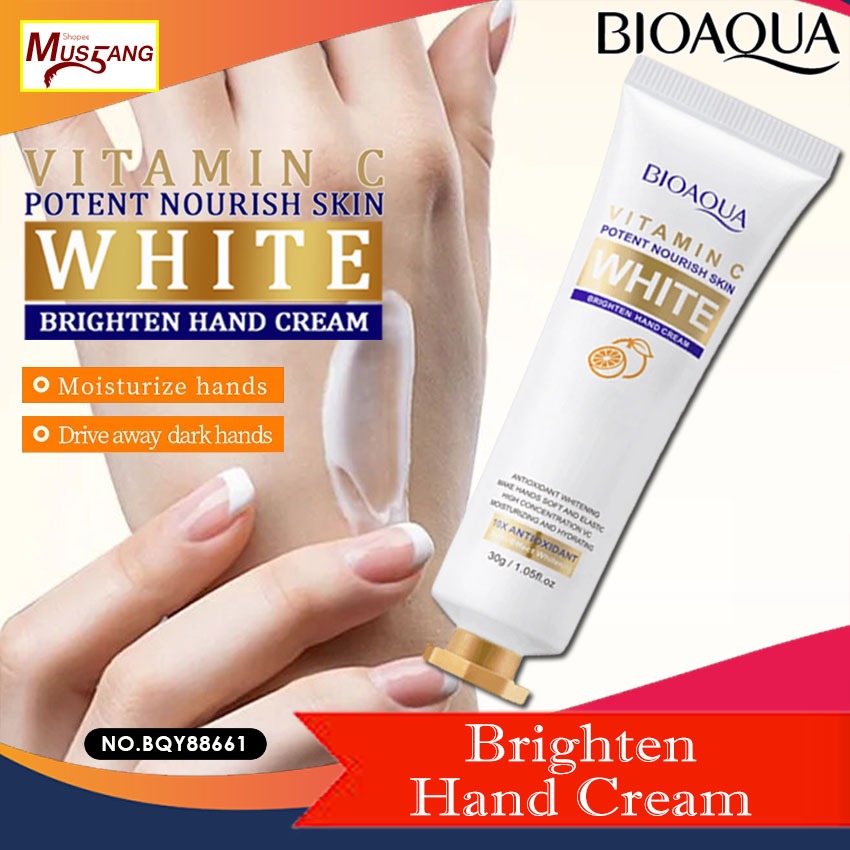 BIOAQUA Vitamin C WHITE Hand Cream Brightening Whitening Anti-dry Hand Cream 30g (NO.BQY88661 ...