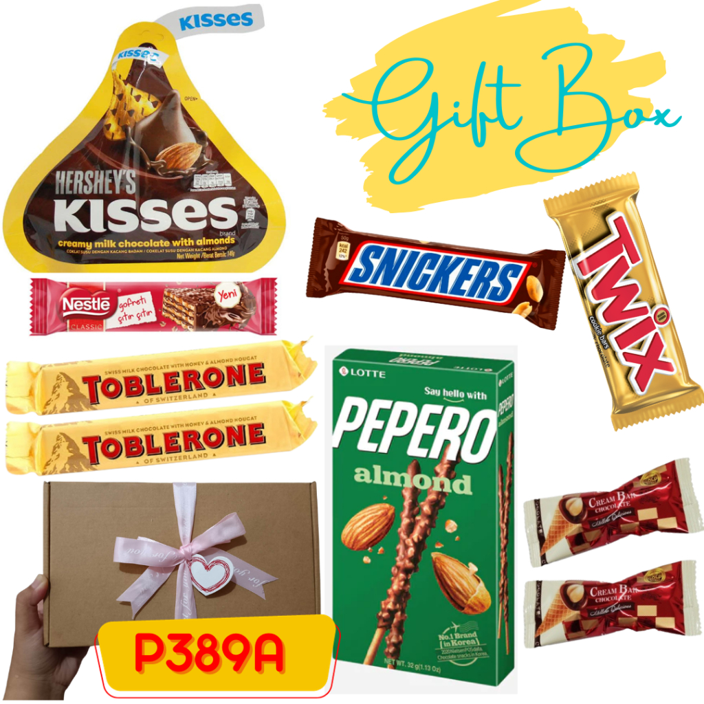 389A CHOCOLATE GIFT BOX (with ribbon, mailer box and liner) | Shopee ...