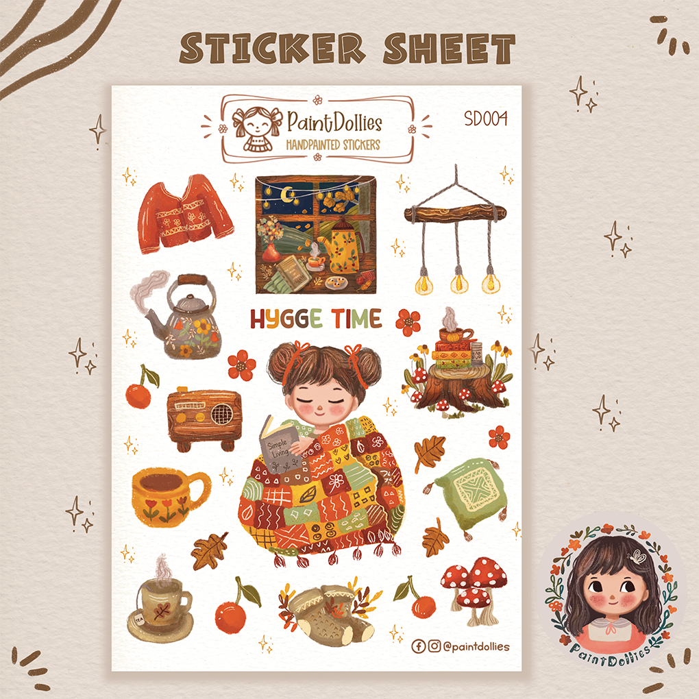 Cute aesthetic cozy stickers, hygge stickers SD004 | Shopee Malaysia