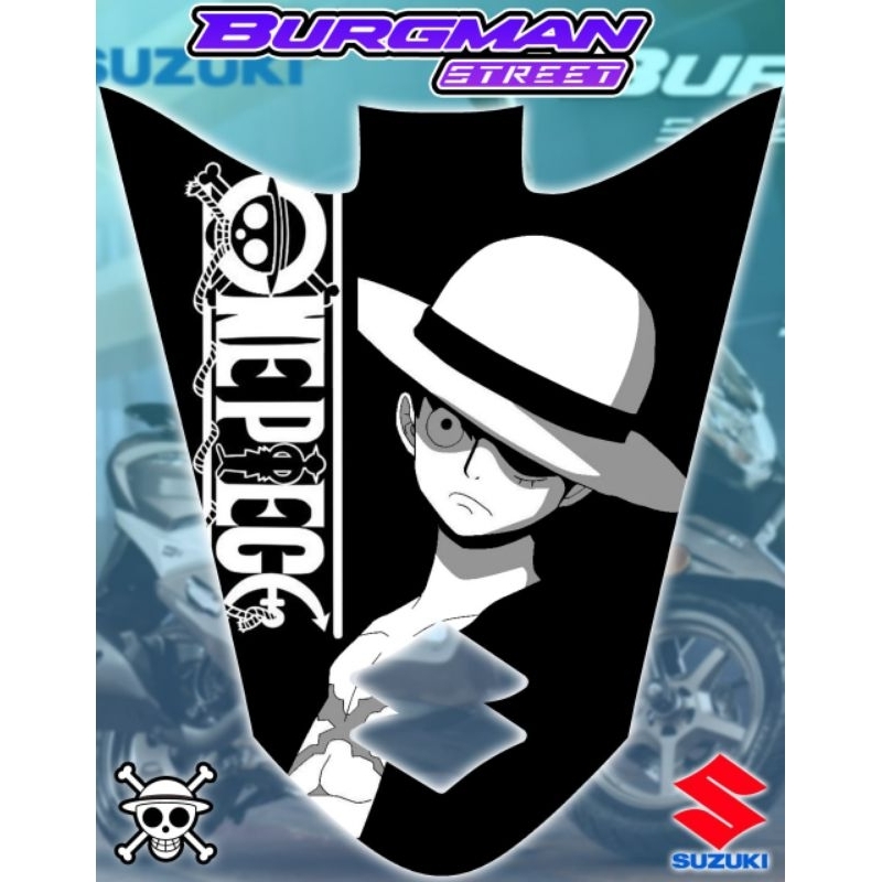 ONE-PIECE BLK N WHT front sticker for Suzuki Burgman 125 Quality ...