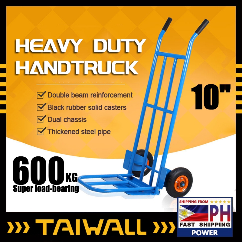 HEAVY DUTY HANDTRUCK Double and Curved Handle 150 to 600kgs Pushcart ...
