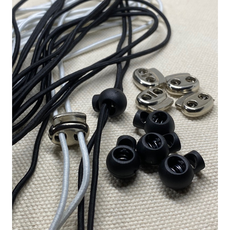 3mm String Cord Garter and Adjuster BLACK WHITE DIY (sold separately ...