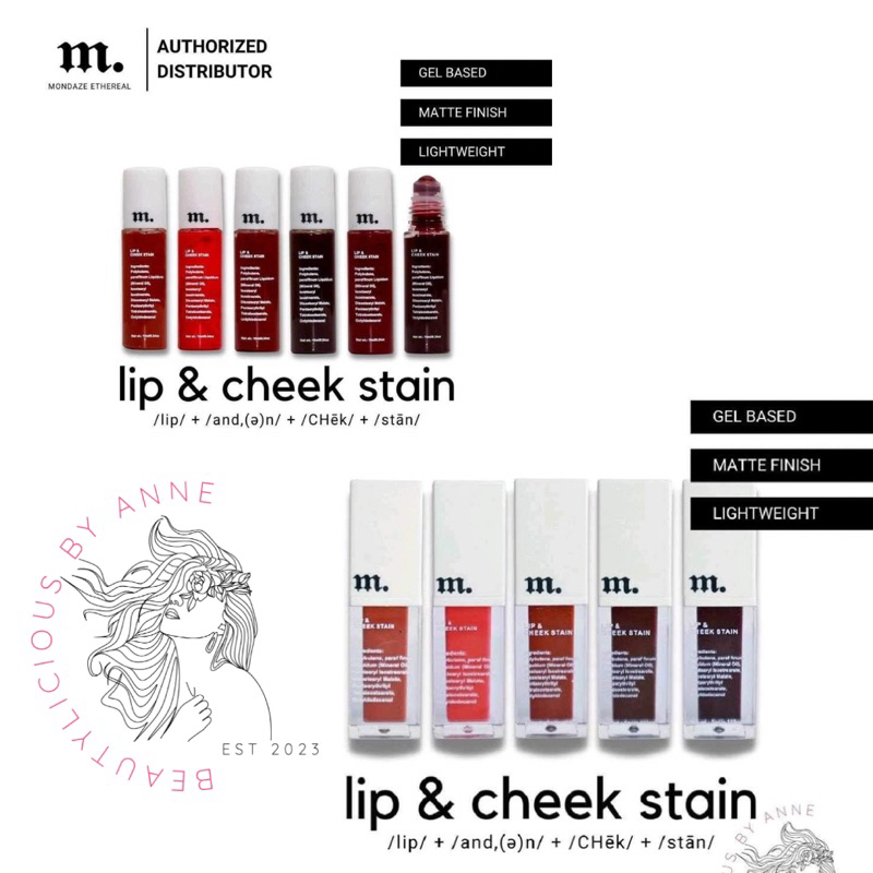 Mondaze Ethereal Lip & Cheek Stain Chunky Applicator & Roller Type ...