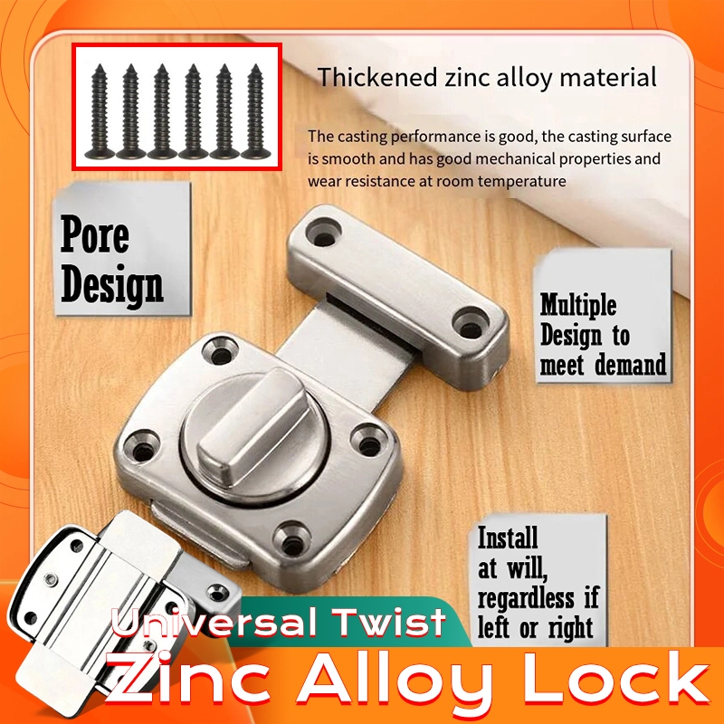French Steel Knob Rotary Door Bolt Lock Twist Zinc Alloy Barrel Slide ...
