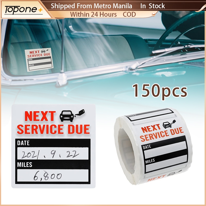 150ps/Roll Service Reminder Stickers For Car Oil Change Maintenance ...