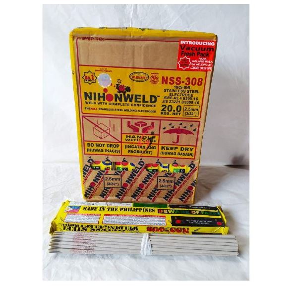 (Per Pack) Nihonweld Welding Rod NSS-308 2.5mm (3/32in) 1kg for Stainless Steel | Shopee Malaysia