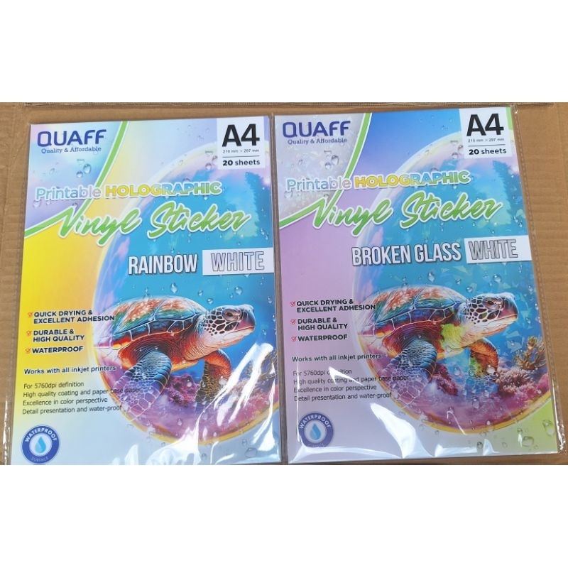 QUAFF PRINTABLE HOLOGRAPHIC VINYL STICKER A4 SIZE 20SHEETS | Shopee Malaysia