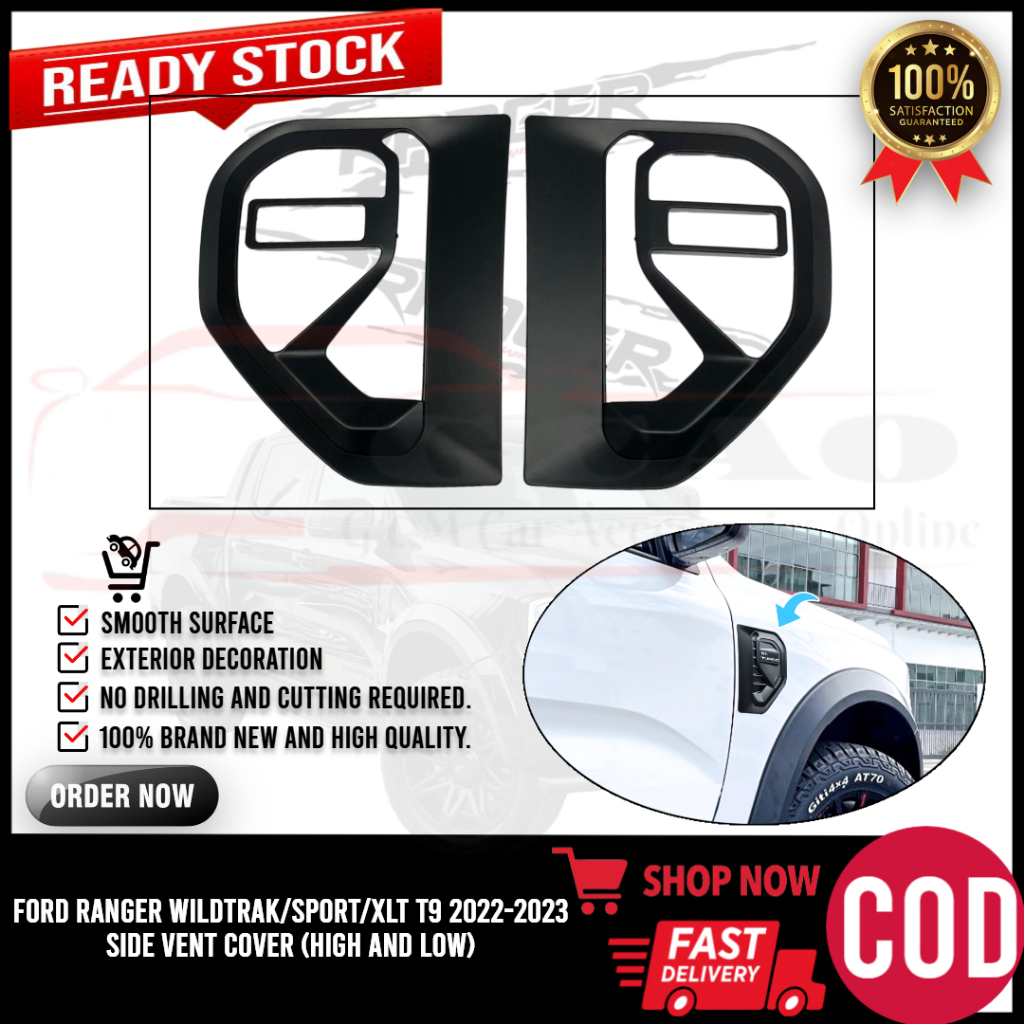 GCAO - FORD RANGER WILDTRAK SPORT XLT T9 2022-2023 SIDE VENT COVER ...