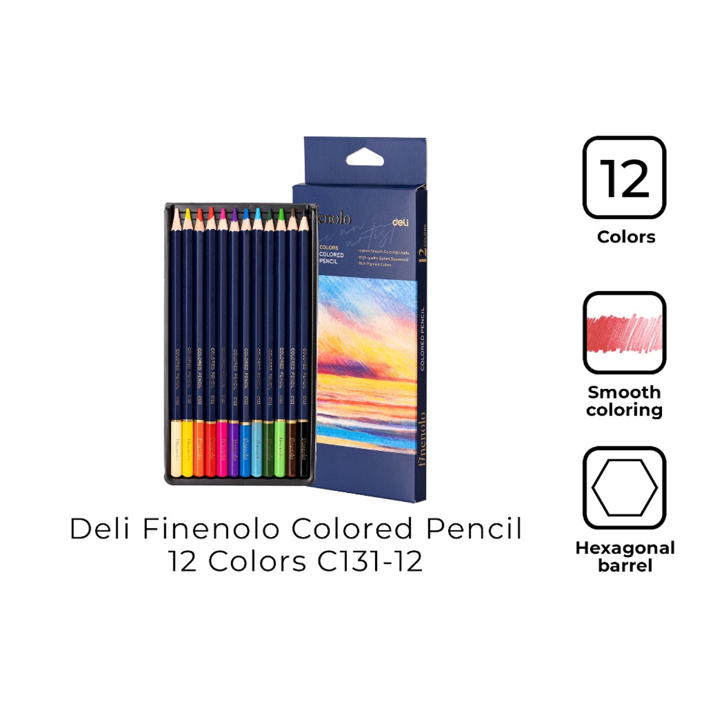Deli Finenolo Colored Pencil 12 Colors C131-12 | Shopee Malaysia