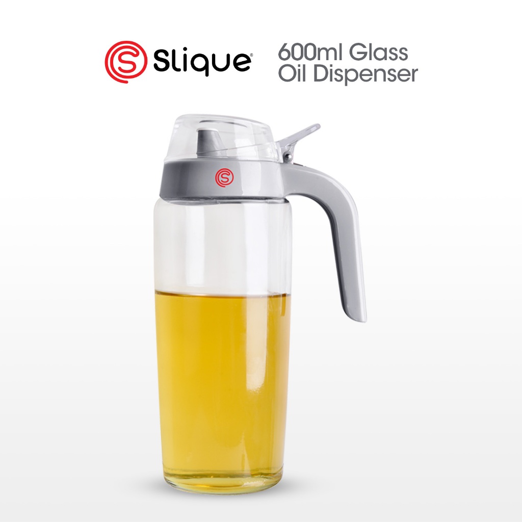 SLIQUE Premium Sodium Glass Oil Dispenser Jar, Condiments Organizer ...