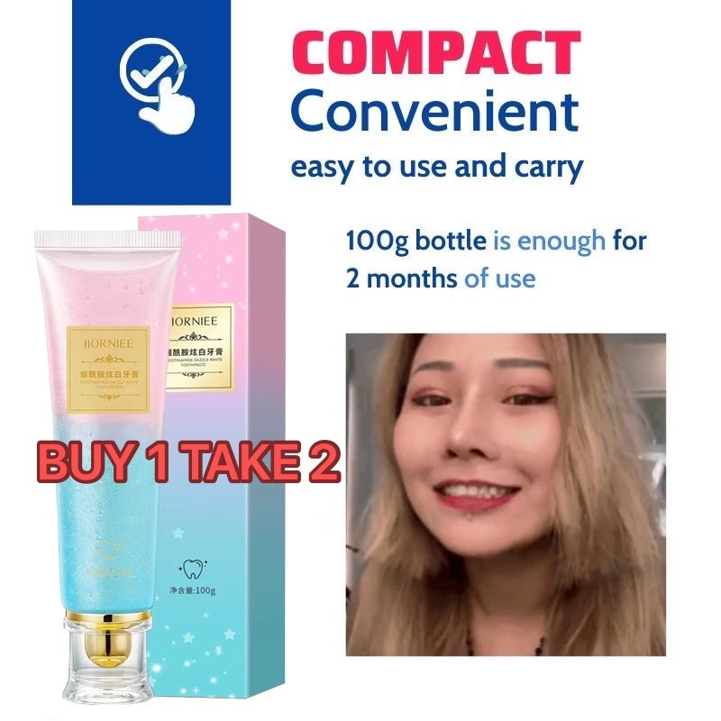 (bi) 100g Niacinamide Jiorniee Toothpaste Whitening Removes Stains And ...