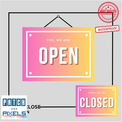 Open Close Sign Laminated/PVC/Metal Sheet/Sintra Pastel Colors (8 x 10 ...