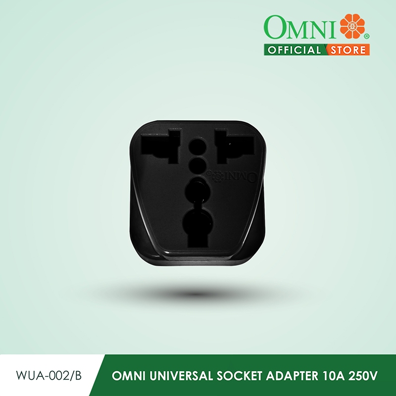 OMNI Universal Socket Adapter 10A 250V~ - WUA-002-PK (Black) | Shopee ...