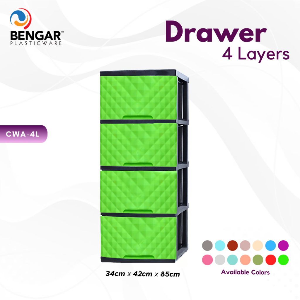 BENGAR PLASTICWARE 4Layer Double diamond design collapsible drawer for ...