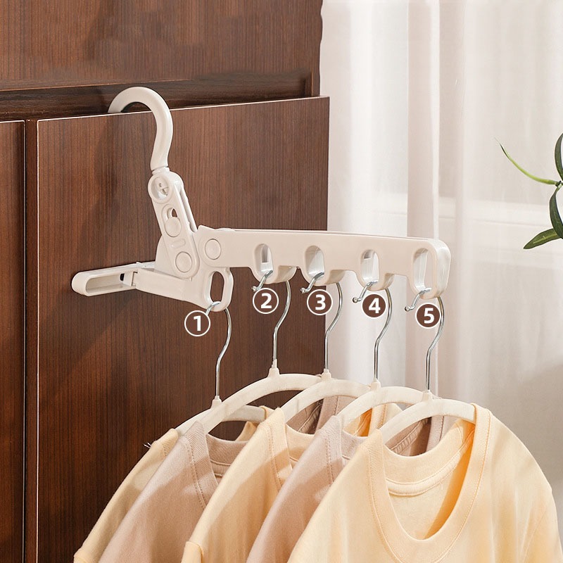 5 Holes Folding Clothes Drying Rack 360 Degree Rotary Portable Travel ...