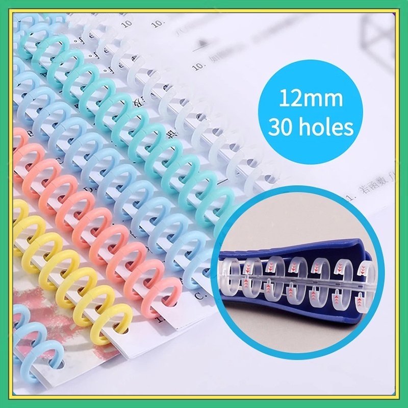 30/5 Hole Loose-leaf Plastic ring binder notebook refillable Spring ...
